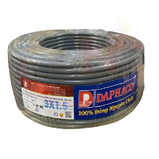 Dây cáp điện 3 lõi bọc xám daphaco 3x1.5